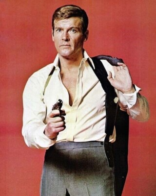 Roger Moore as James Bond gun holster over shoulder Live & Let Die 4x6 ...