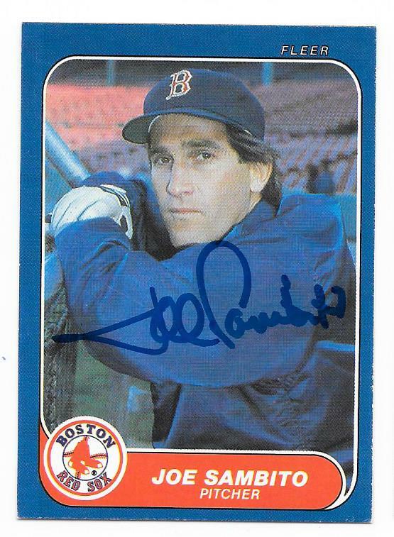 JOE SAMBITO 1986 FLEER UPDATE AUTOGRAPHED SIGNED # U-101 BOSTON RED SOX ...