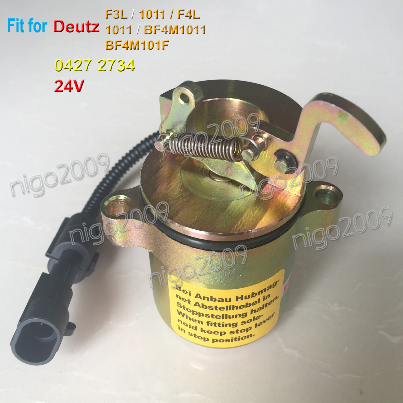 Fuel Shut Off Solenoid Valve for 24V Deutz F3L 1011 F4L 1011 BF4M1011 ...