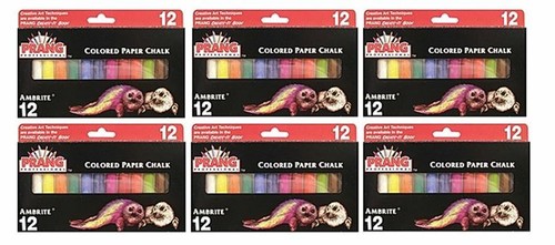 NEW SEALED PACK 12 Prang Ambrite Colored Paper Chalk ***6 packs of 12 ...