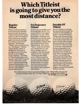1976 Titleist Regular Pro Trajectory Durable DT Golf Balls New Bedford ...