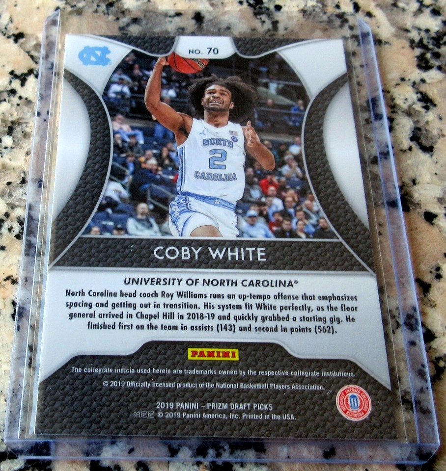 COBY WHITE 2019 Prizm Chrome #1 Draft Pick Rookie Card RC Logo Chicago ...