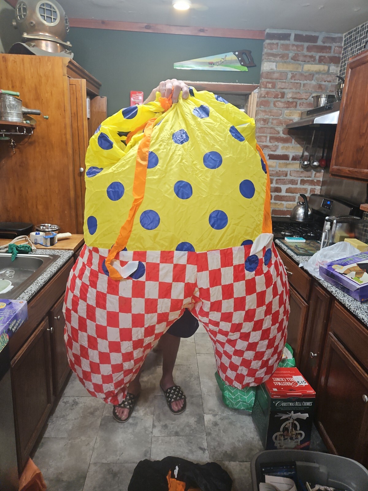 Adult Airblown Inflatable Clown Costume Cosplay Gemmy… - Gem