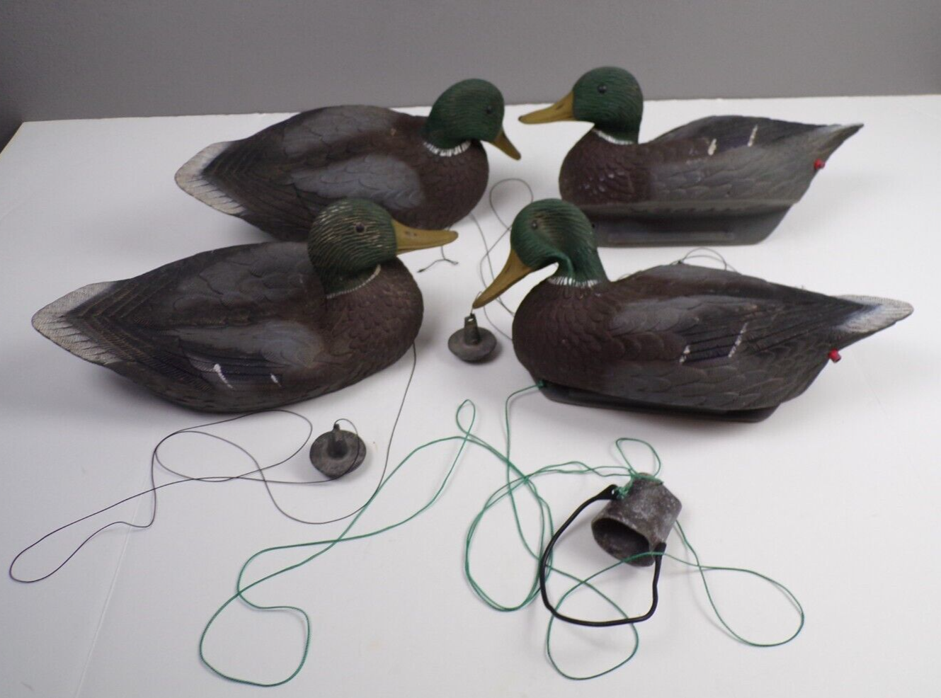 Vintage Inflatable Rubber Mallard Duck Decoys 14 1/4" Long Lot of 4 ...