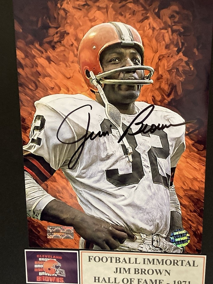 Jim Brown Autographed signed 5x7 Photo In a 8x10 Matt, with COA. HOF | eBay