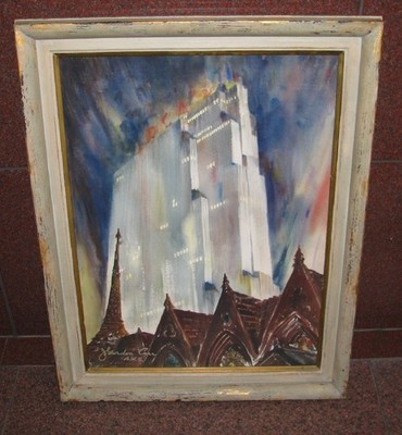 J. Gordon Carr A.W.S. Watercolor Painting "RCA Building" NYC Signed ...