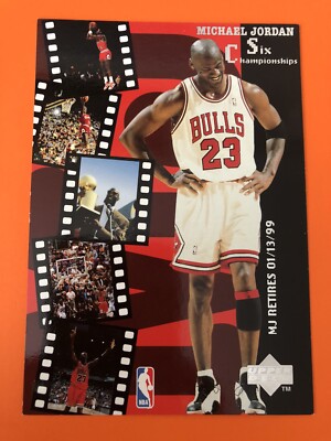 Upper Deck Michael Jordan Mj Retires 1999 Six Championships Jumbo