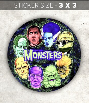 Vintage Monster Movie Memorabilia! 3”x3” Round Sticker! | eBay