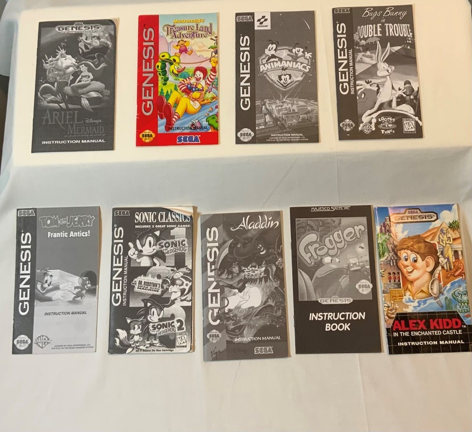 Sega Genesis Game Instruction Manuals Only Pick and Choose your Manual ...
