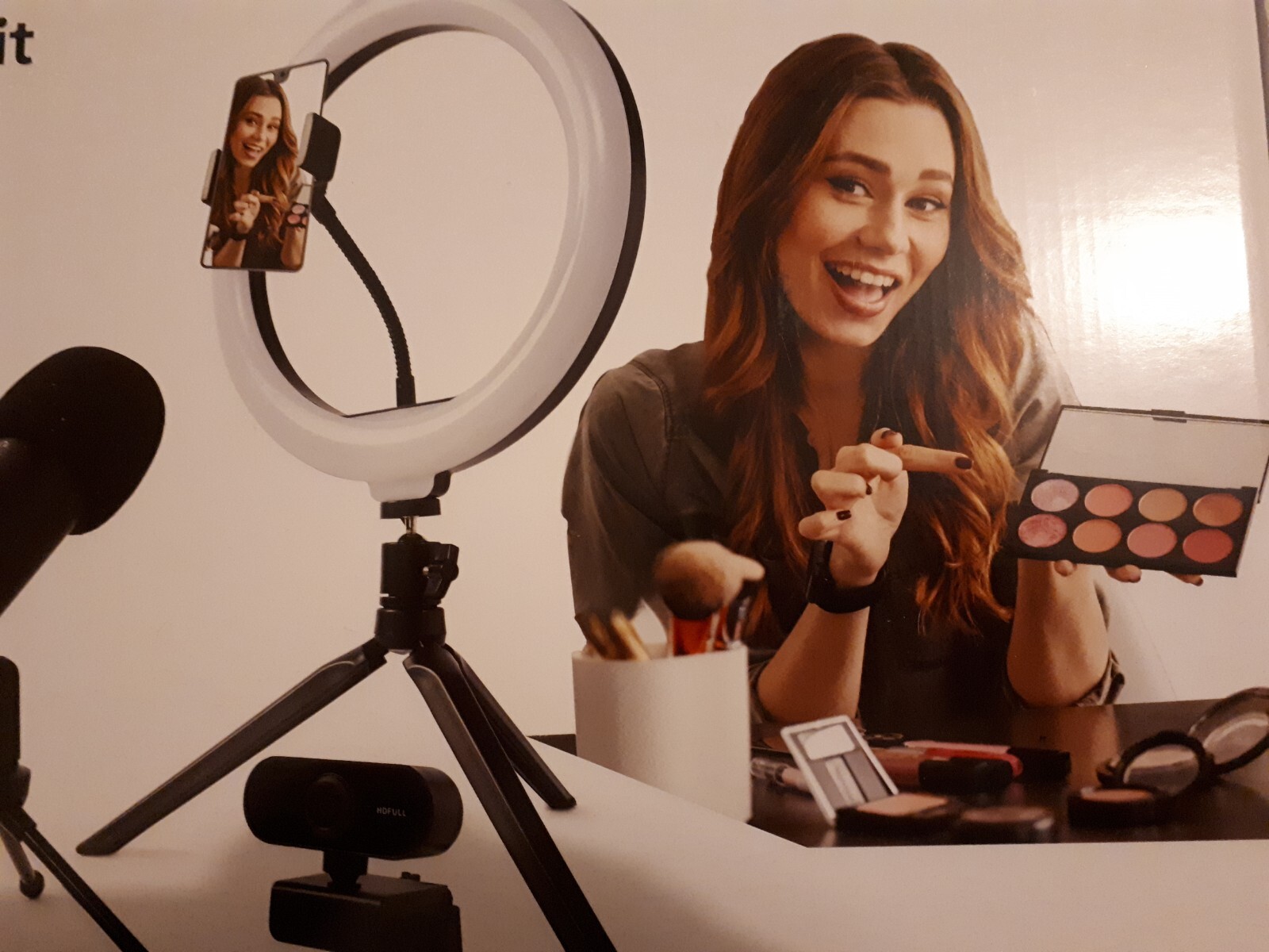 Anko Vlogging Kit make-up titorials Ring light, Web cam tripod usb ...