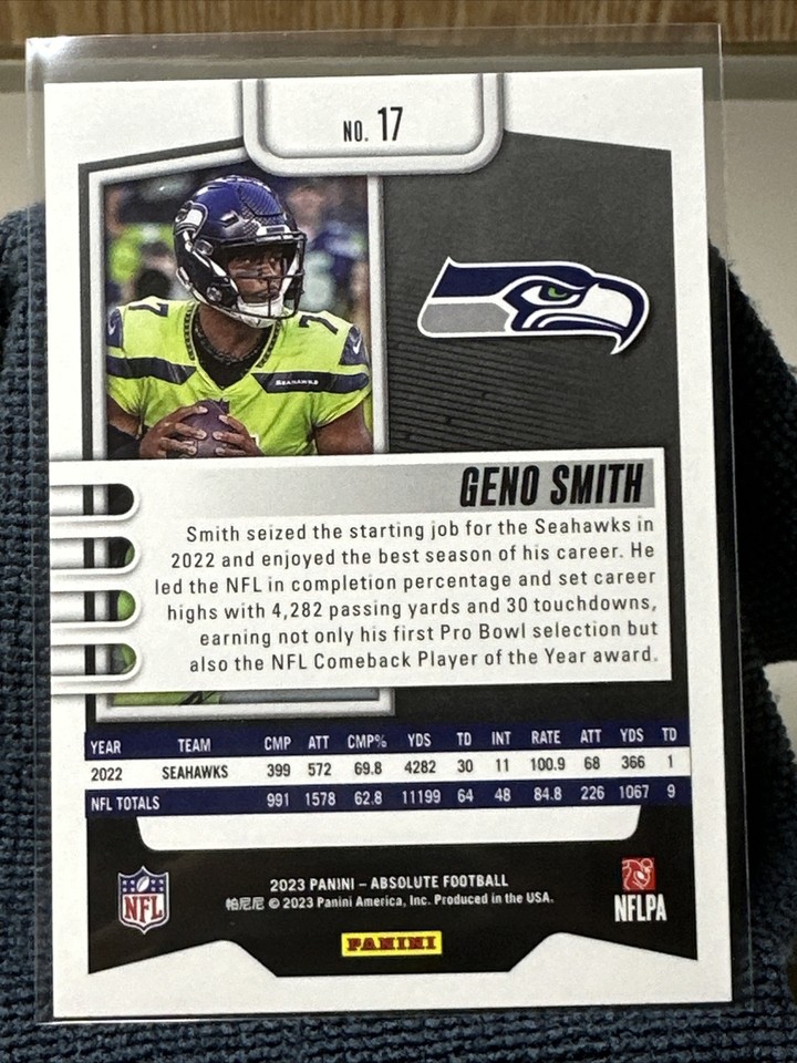 2023 Panini Absolute #17 Geno Smith Bronze Foil Parallel Seattle ...