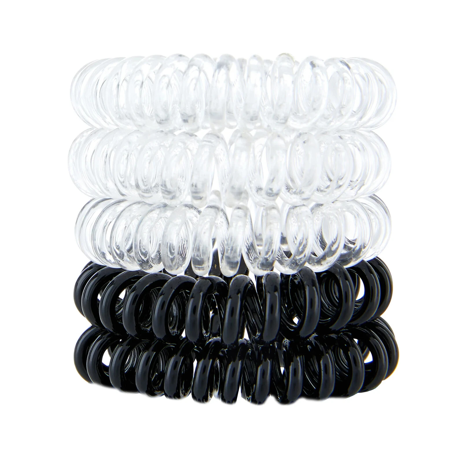 10 Hair Bobbles Spiral Coil Elastic Tie Wired Bands Stretchy Plastic ...