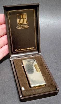 Vintage 1970s WIN Butane 'The Elegant Lighter' #50 in Box - Engraved | eBay