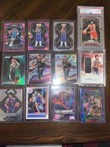12 Card NBA Rookie Lot - Psa 10 Coby White, Jalen Williams Prizm, Wemby ...