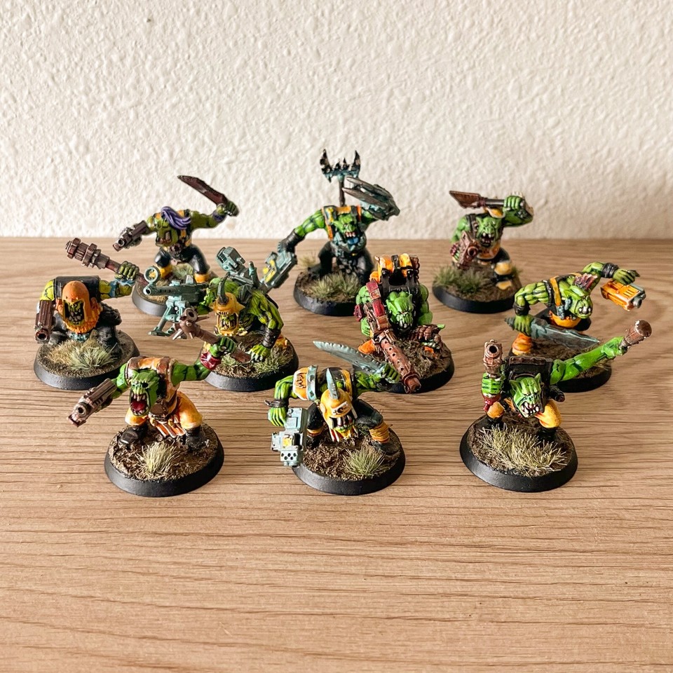 Warhammer 40k Xenos - Painted Orks Bad Moons Army - BoxedUp (272) | eBay