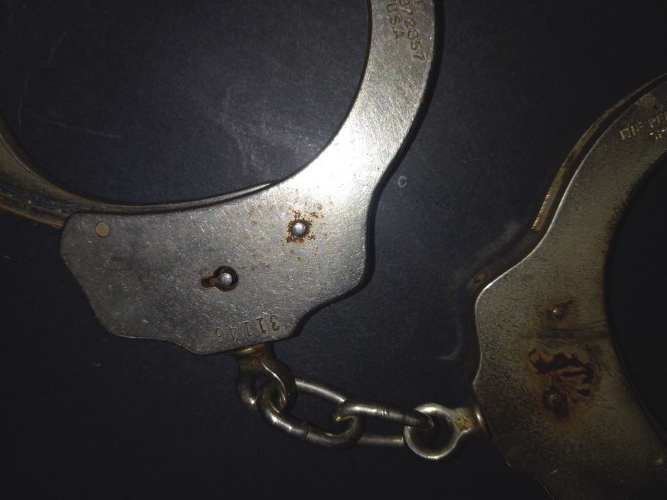 OLD Vintage PEERLESS HANDCUFFS Patent Numbers and Serial # 311465 Model ...