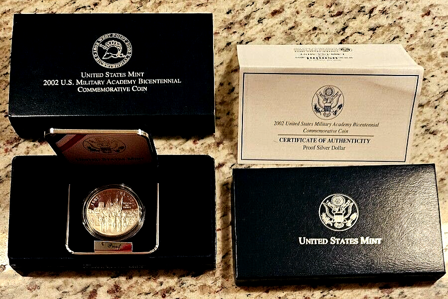 2002 Proof U S Military Academy Bicent. Commemorative Dollar $1 US UNC ...