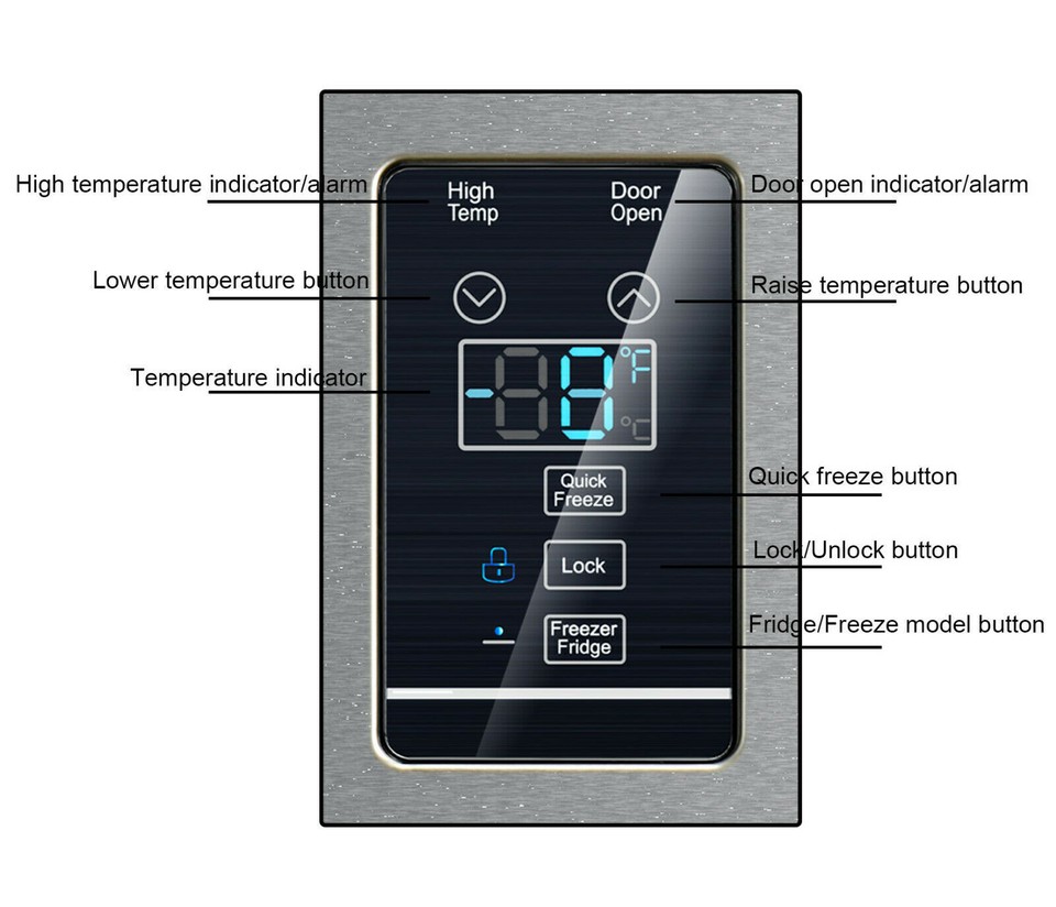 21 Cu Ft Single Door Upright Refrigerator Freezer LED Display Frost ...