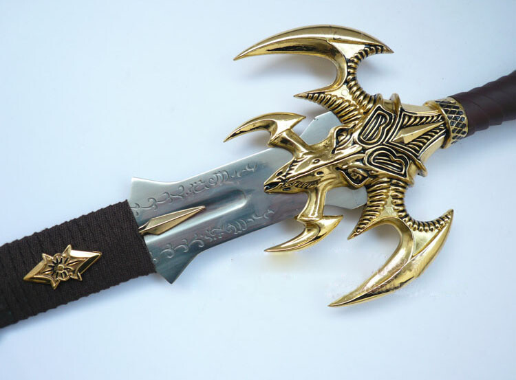 S0327 EXOTATH DARK WIZARD EXCALIBUR ELF AGNEMMEL SWORD GOLDEN W/ WALL ...