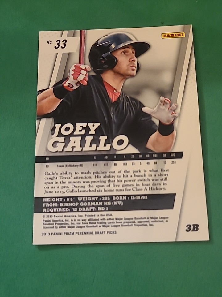 2013 Joey Gallo ROOKIE RC Panini Prizm Perennial Draft Picks #33 | eBay