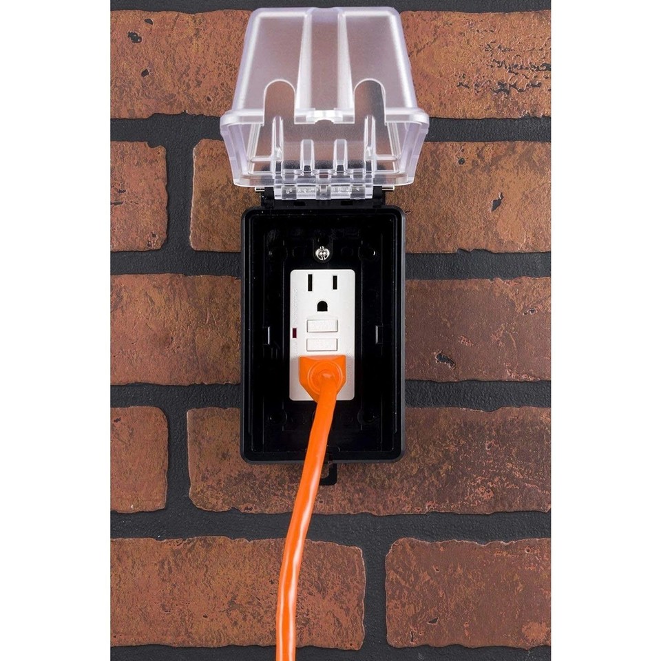 Outdoor Electrical Outlet Cover Box Single Gang Weatherproof With Lock ...