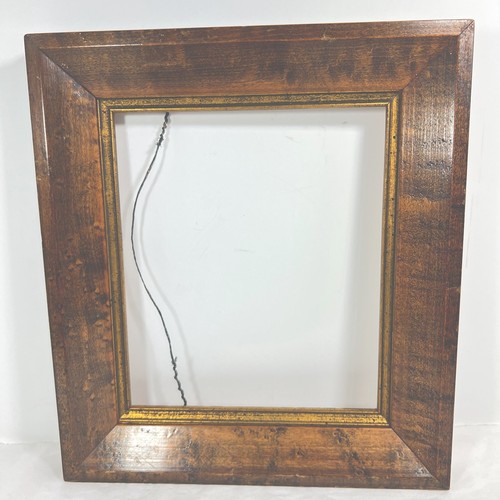 Antique Burl Wood Frame Oil Painting Picture Art Gilt Trim Fits 6 1/2 x ...