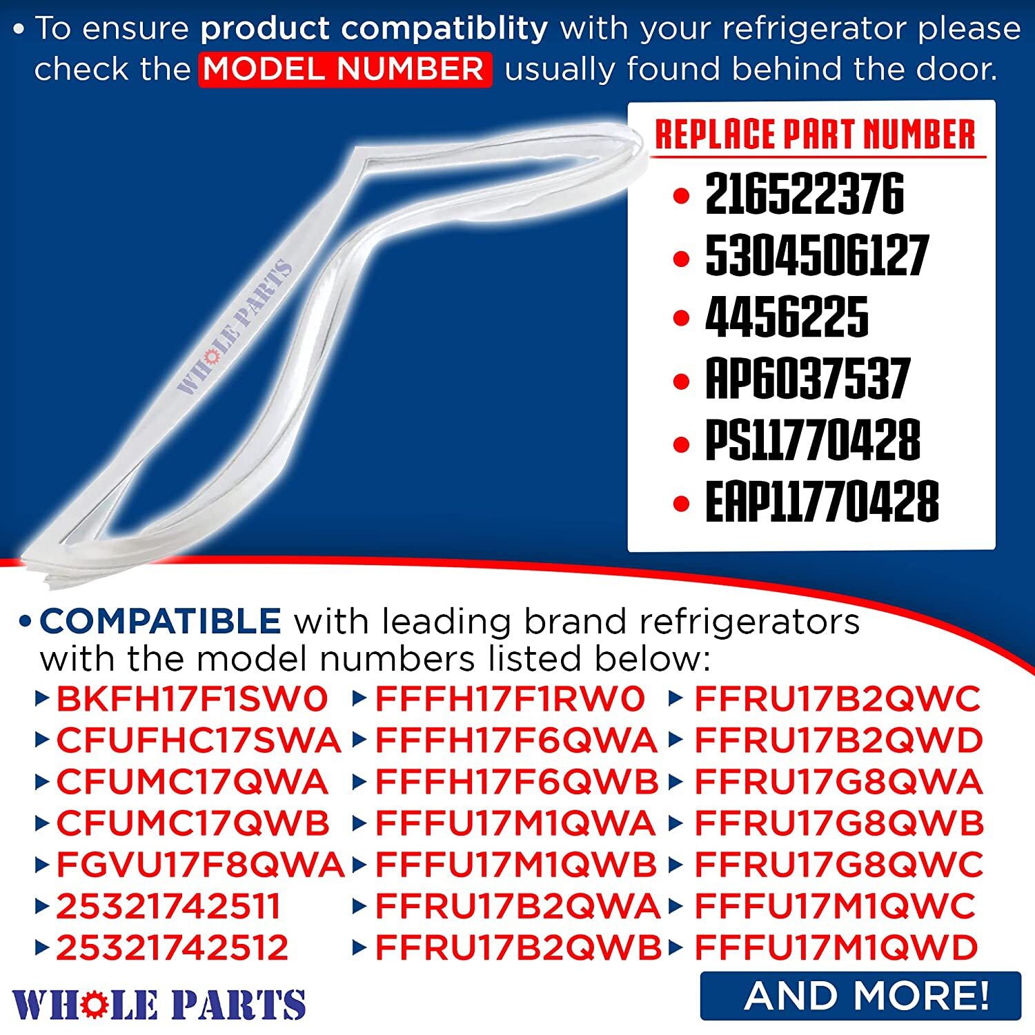 New 5304505529 Refrigerator Freezer Door Gasket for Frigidaire | eBay