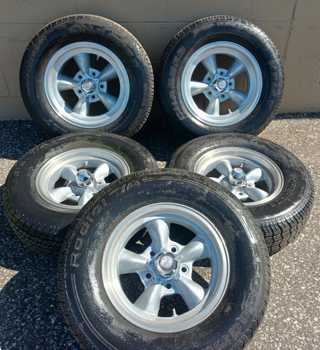 AMERICAN RACING TORQUE THRUST "D" WHEELS SET OF 5 + CAPS + TIRES ...