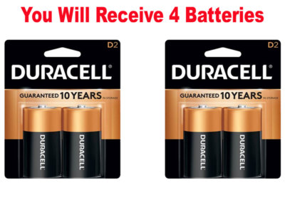 4x Duracell Size D Coppertop USA Batteries Duralock Alkaline FRESH ...