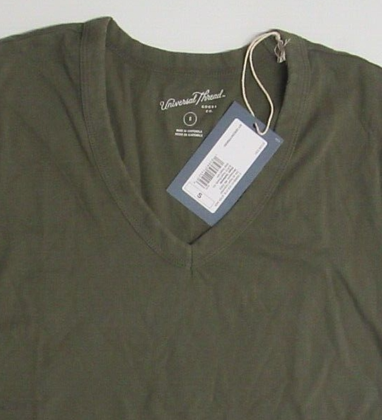 Women's Universal Thread V-Neck Tee Shirt - Green - S | eBay
