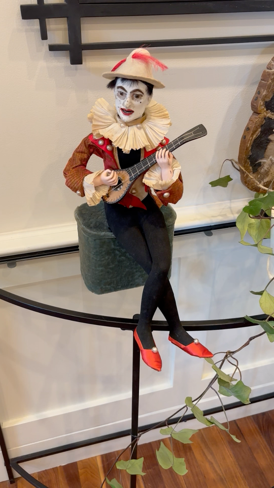 ANTQUE FRENCH AUTOMATON DOLL LAMBERT MANDOLIN PLAYER JESTER AUTOMATE ...