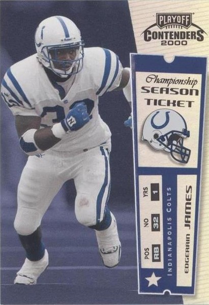 2000 Playoff Contenders - Championship Ticket #40 Edgerrin James /100 ...