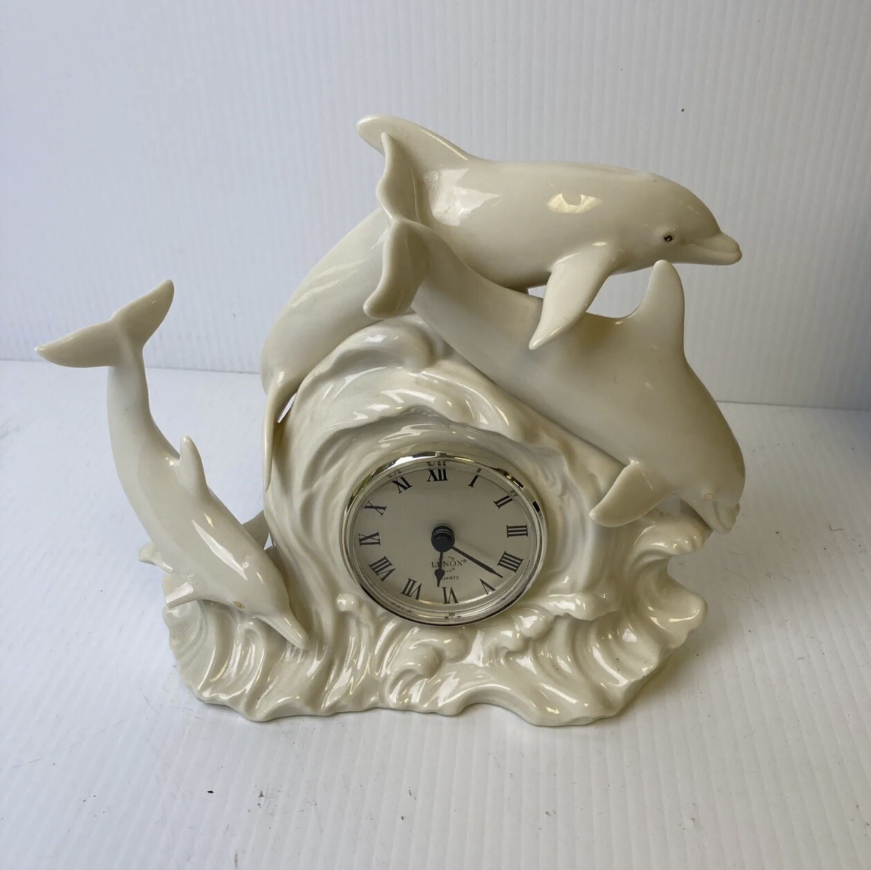 Lenox Splendor of Dolphins Clock In Org Box It Works Rare Antique ...