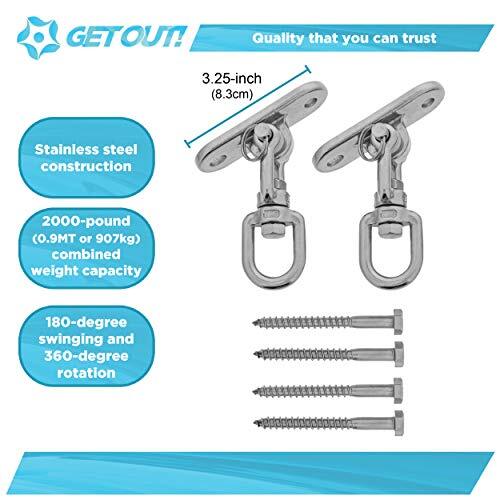 Heavy Duty 2000lb Tire Swing Swivel Hanger Kit 2pk 360 Degree Spinner ...