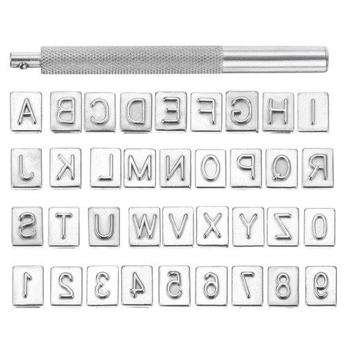 Metal Letter and Number Stamp Set, Stamps Punch Set Alphabet Numbers ...