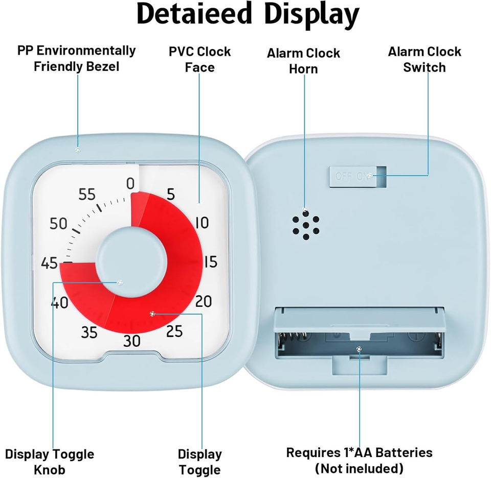 Visual Timer Kids,60 Minute Countdown Timer, Desk Timer Classroom ...
