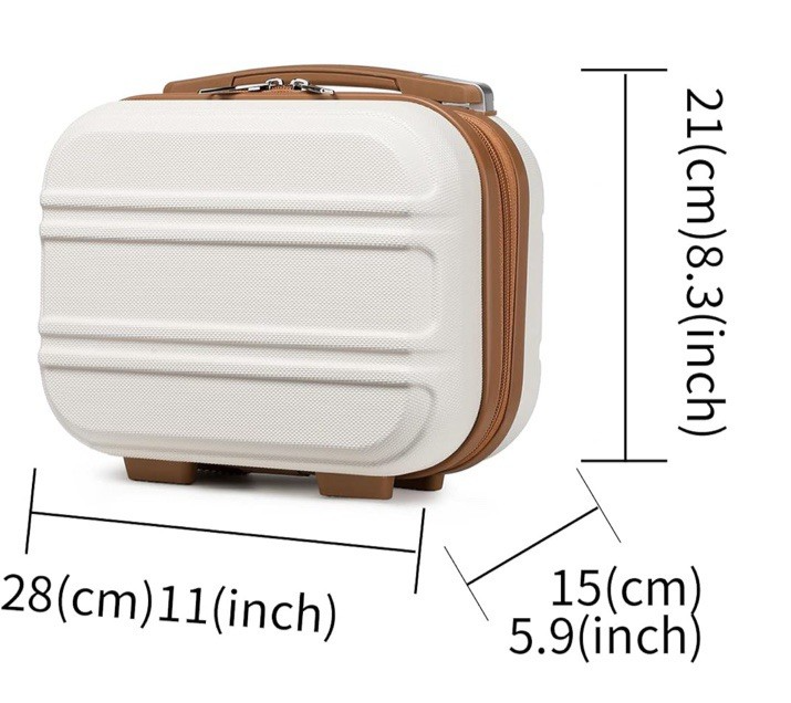 KONO Vanity Case Cream 12' Hard Shell Makeup Travel Case Cosmetic ...