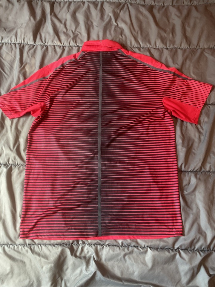 Nike Tiger Woods Collection Polo Shirt Mens Large Red Golf Snap On Dri Fit | eBay