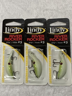 (LOT OF 3) LINDY RIVER ROCKER #3 2-3/8" 3/16oz. CHARTREUSE GLOW NIP | eBay