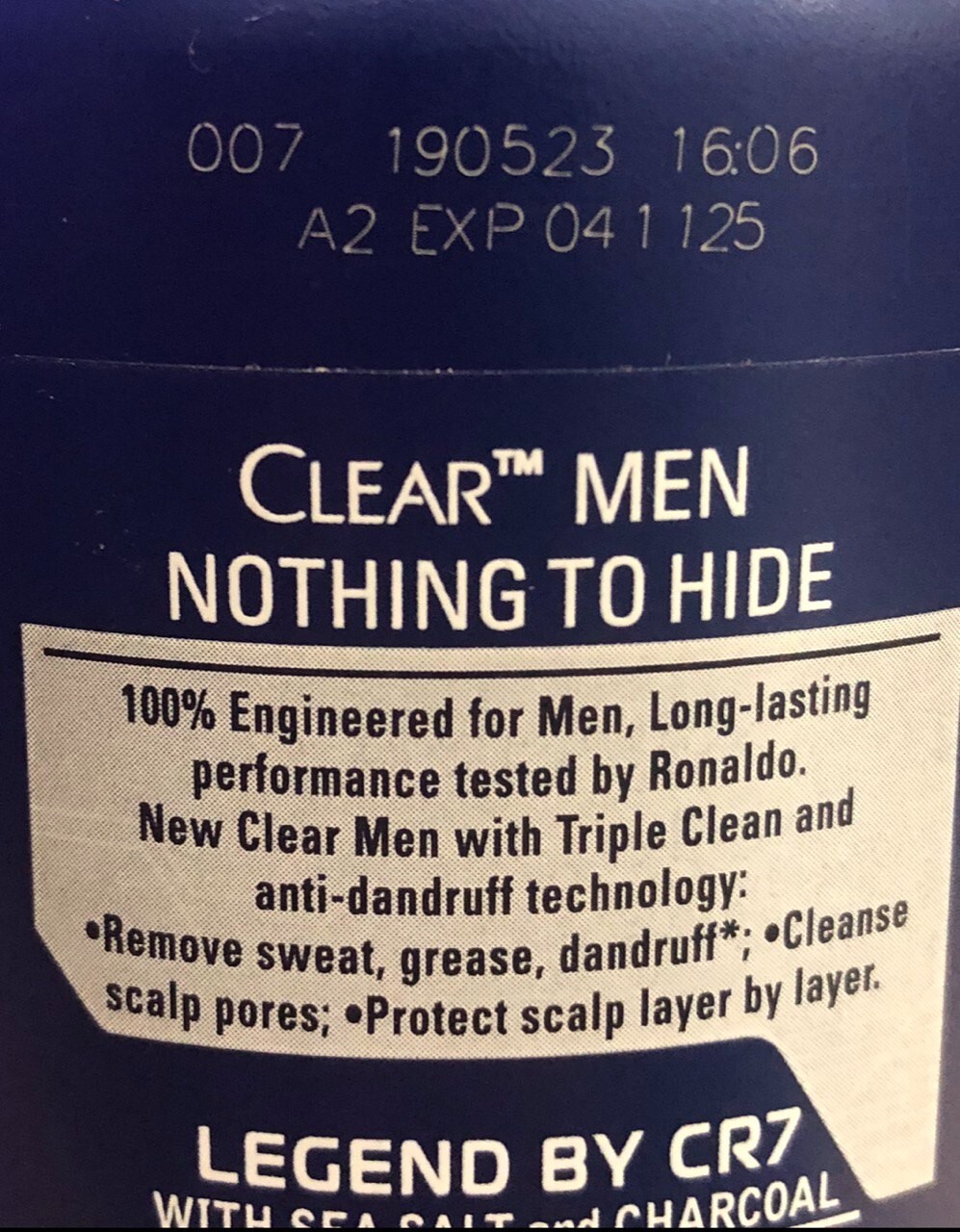 6 x CLEAR MEN Legend by CR7 Anti Dandruff Shampoo 315ml Sea Salt ...