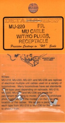 HO Scale Details West MU-220 MU Cable w/Two Plugs, Receptacle | eBay
