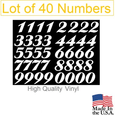 Lot of 40 White or Black Vinyl Mailbox, Tool Box,Locker Numbers Decal ...