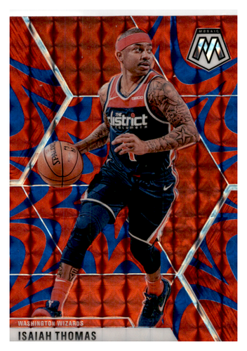 2019 Panini Mosaic #152 Isaiah Thomas Reactive Blue Washington Wizards ...