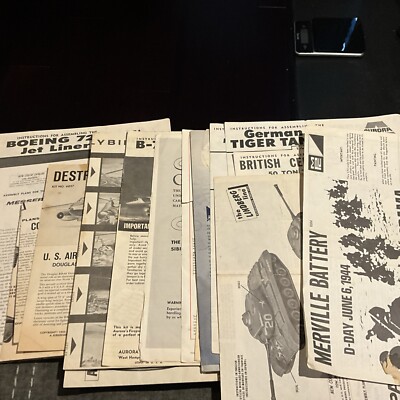 Vintage 1960’s Model Kit Instruction Lot Of 20-Planes,Tanks,Rockets ...