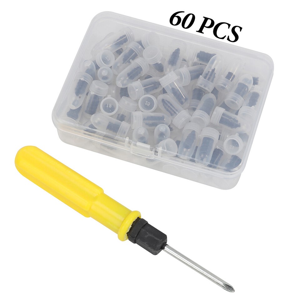 60pcs Tire Repair Rubber Nail Car Tire Repair Screw in Rubber Plug Nail ...