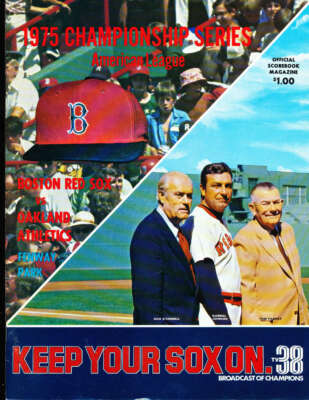 1975 boston Red Sox vs Oakland A's ALCS Championship program unscored ...
