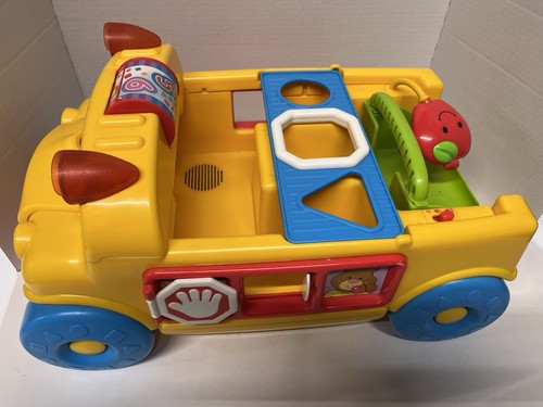 Fisher PRICE Peek-a-Blocks SORT & ROLL School BUS wagon + 14 Blocks ...