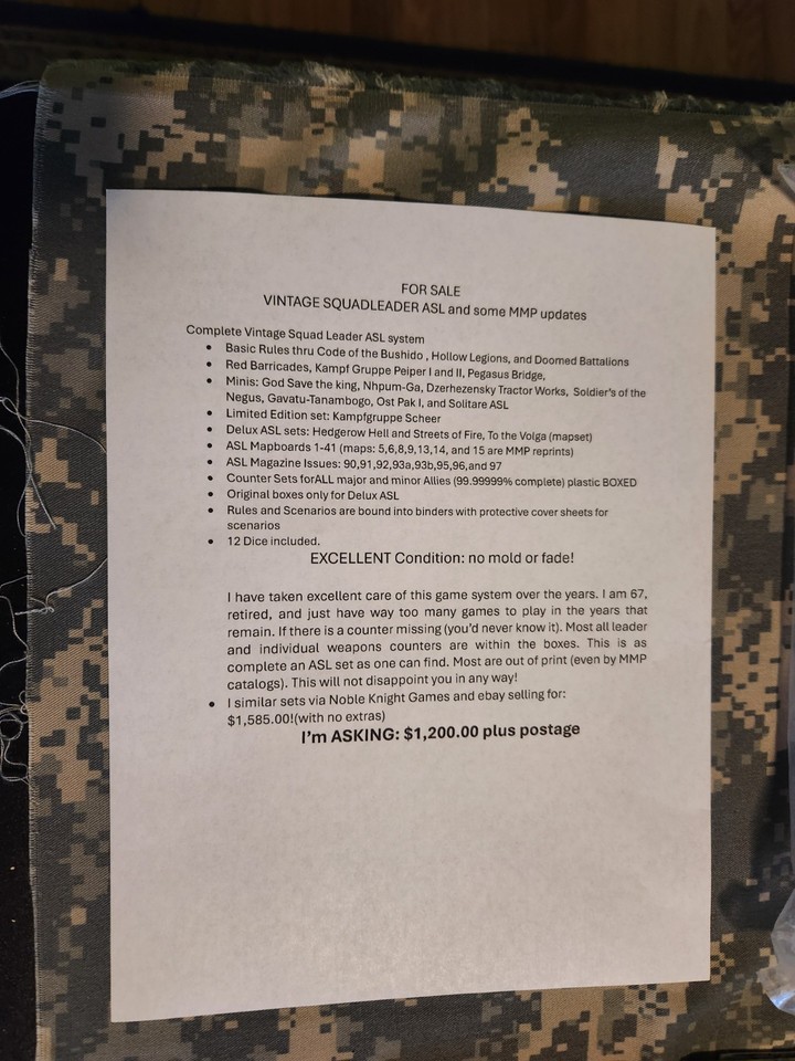Advanced Squad Leader Lot. Many modules, partly punched or completely ...