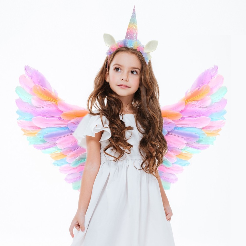 Childrens Hair Accessories Unicorn-theme Hairhoop Kid Fairy Wing Prop ...