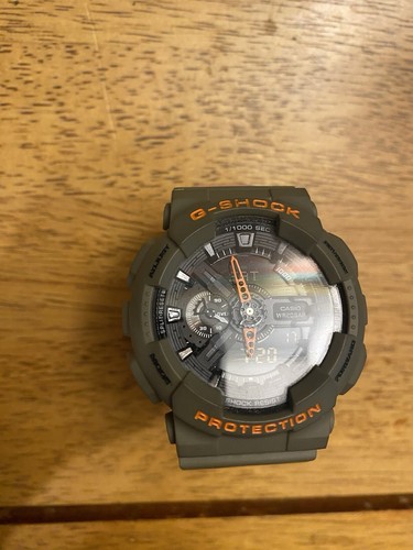 Casio Men’s 5146 GA-110LN-3A Military Green Orange G-Shock Analog ...